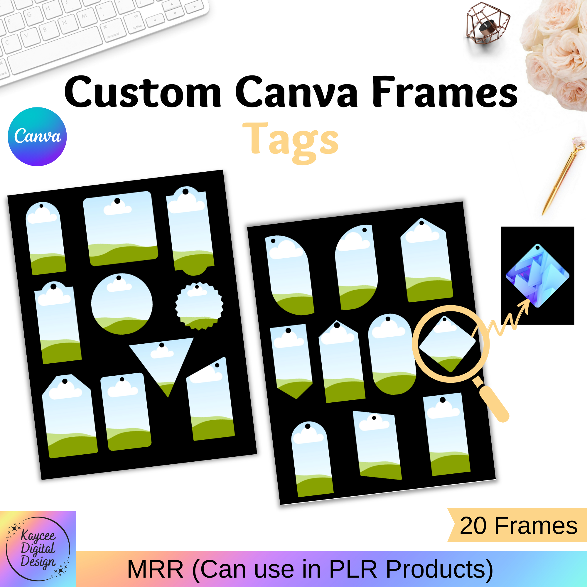 OTO - Halloween Frames > 20 Sets Canva Frames - Kaycee Digital Design